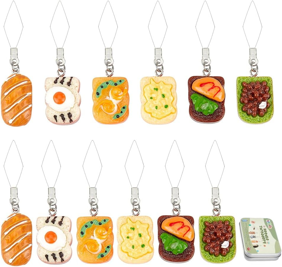 1set 12pcs Food Needles Threader 304 Stainless Steel Wire Loop Needle ...