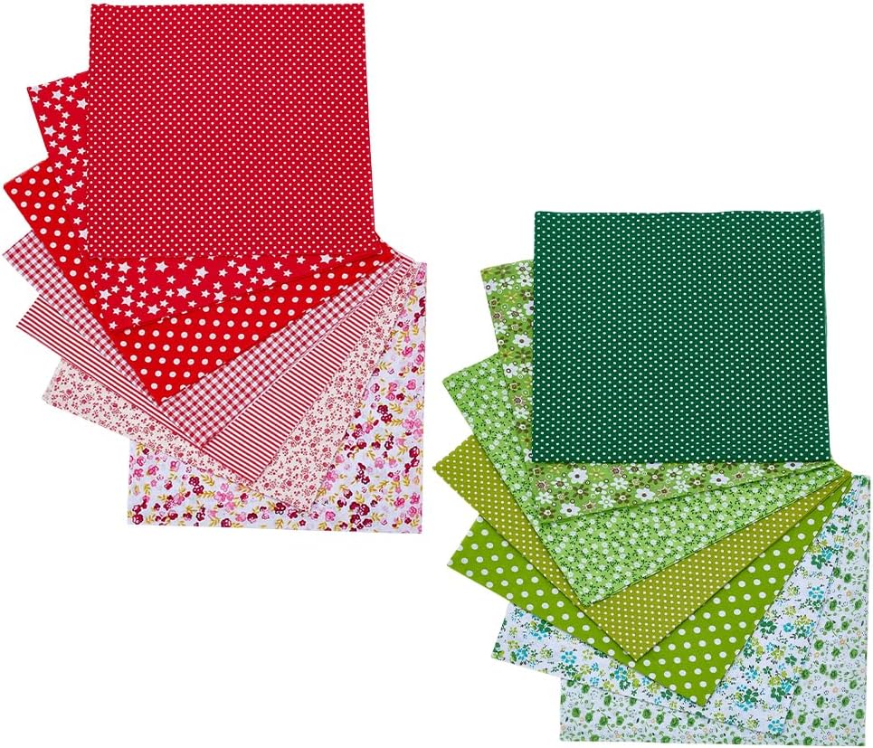 1set 14pcs 2 colors Fabric for Patchwork Sewing Tissue to Patchwork ...
