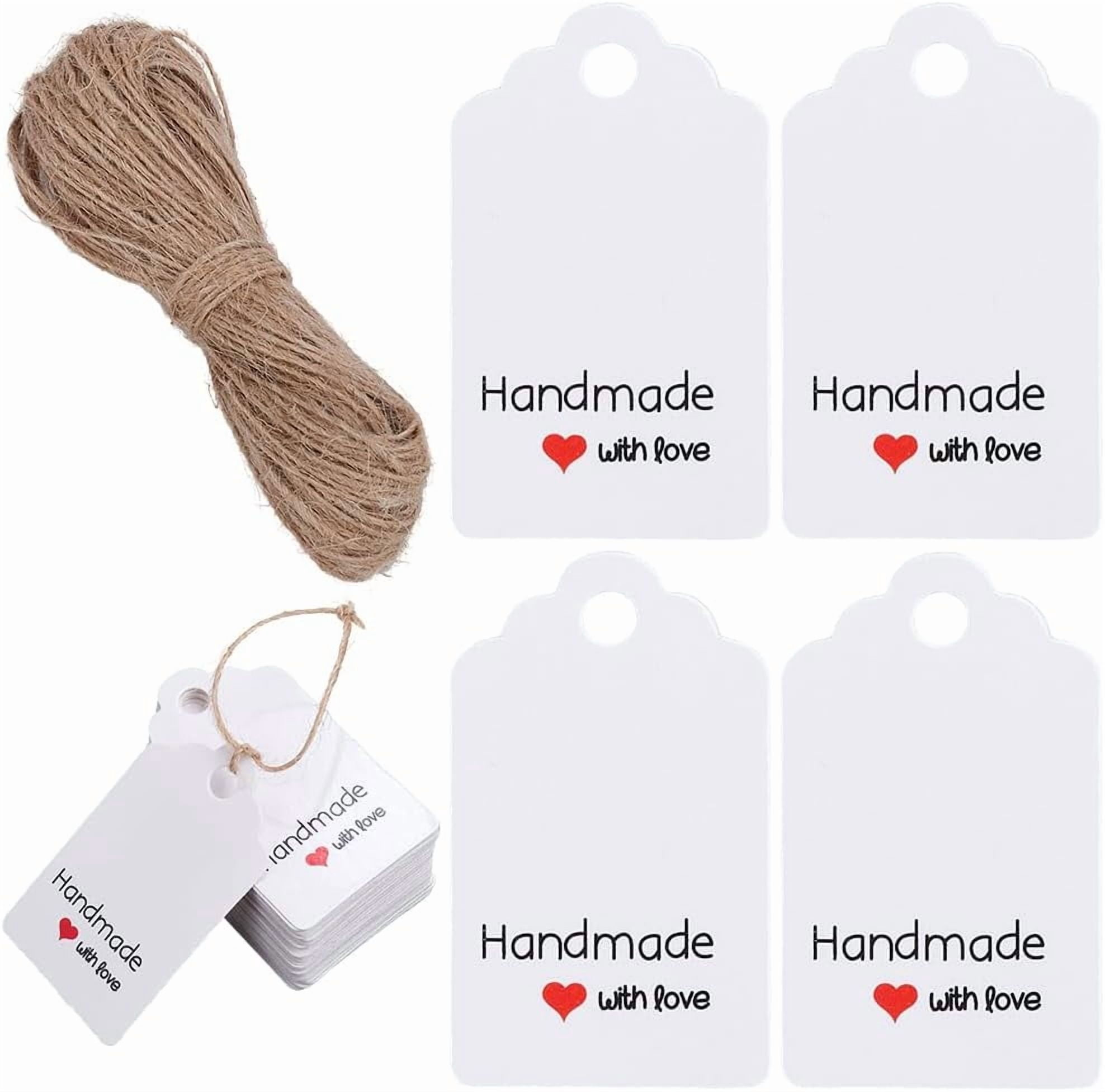 1set 150Pcs Handmade with Love Tags Heart Gift Tag Bulk 5 x 3cm White ...