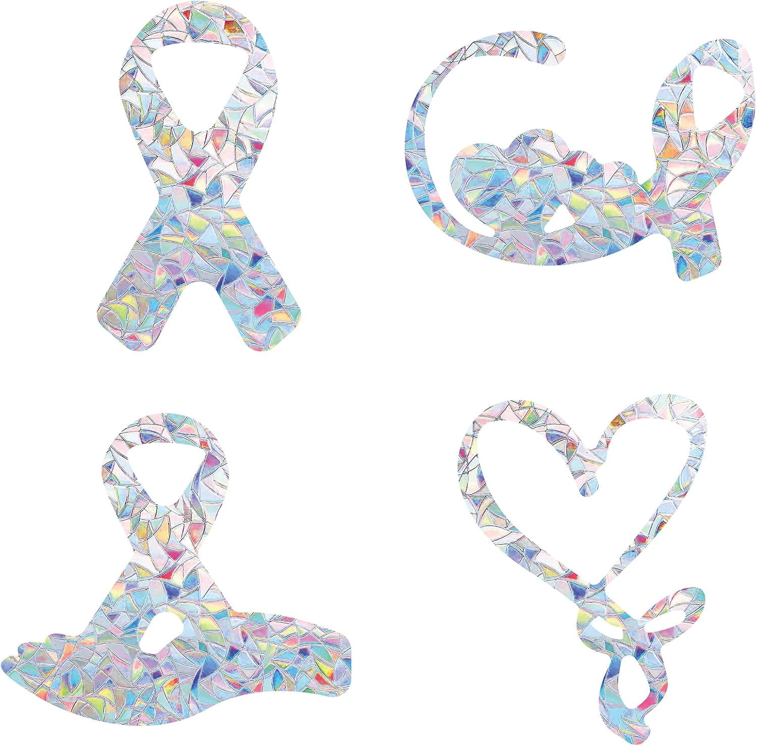 1set 16PCS Breast Cancer Awareness Window Clings Red Ribbon Shaped ...