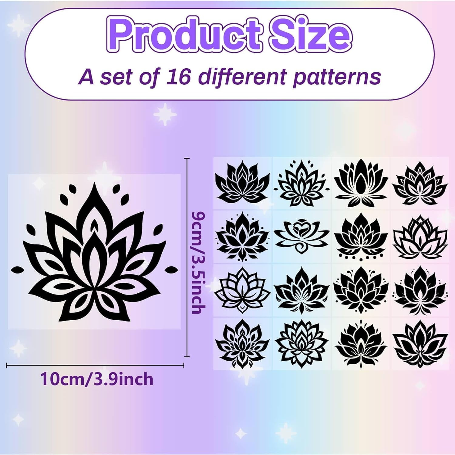 1set 16pcs July Lotus Flower Silhouettes Mason Jar Decor Laser Cut ...