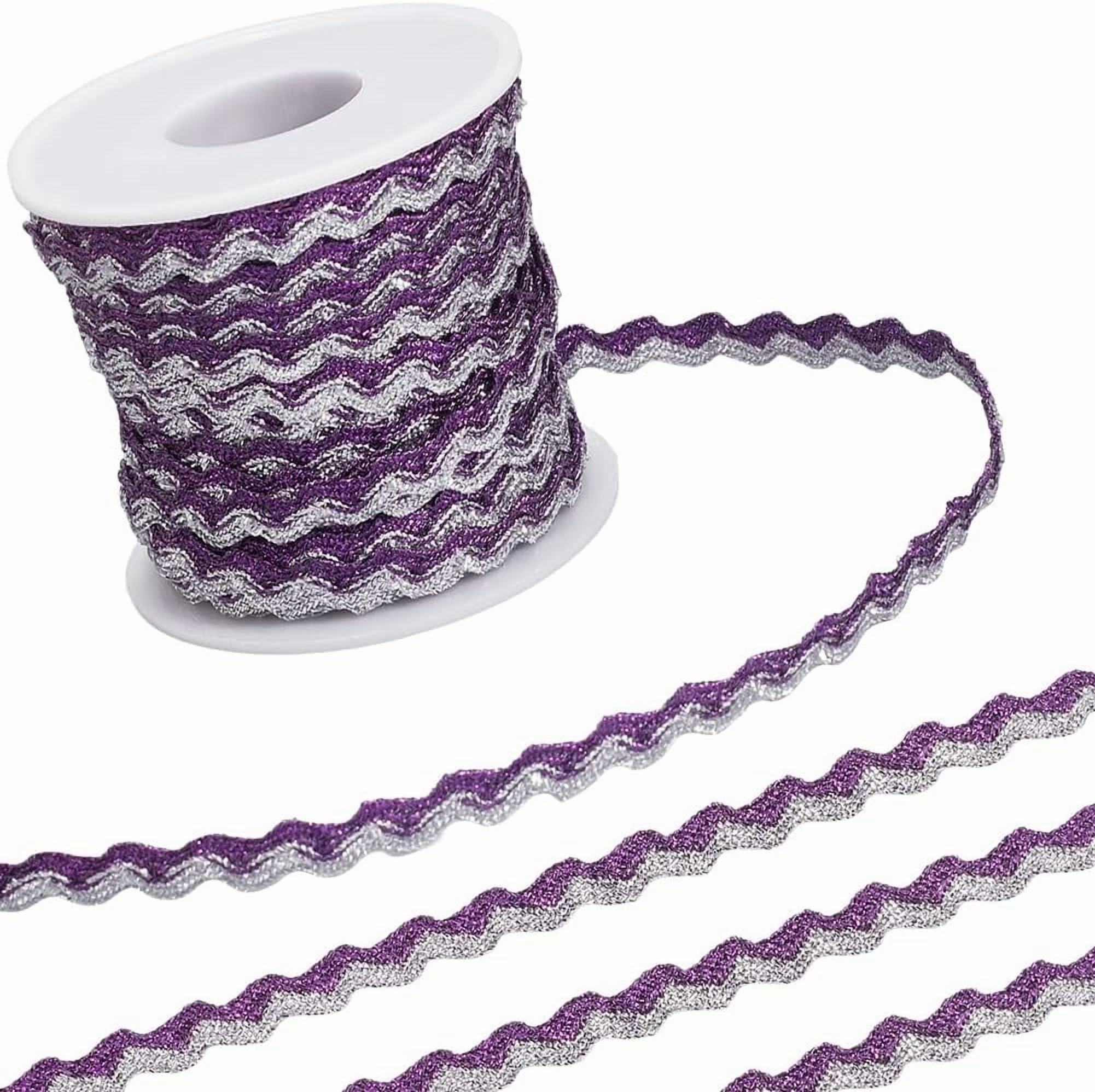 1set 17m 7mm Two Tone Rick Rack Trim Metallic Wavy Bending Ribbon Dark ...