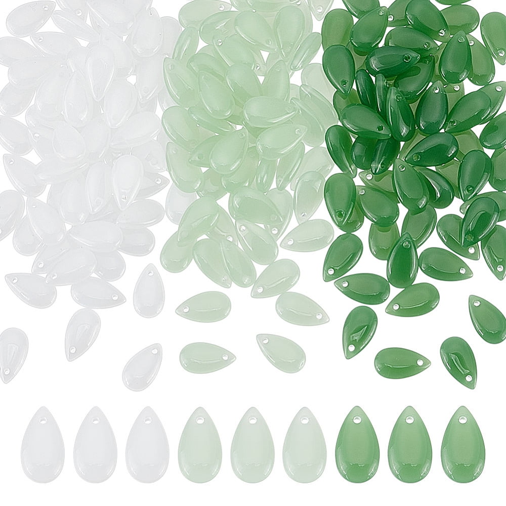 1set 180pcs 3 colors Glass Pendants Imitation Gemstone Teardrop Charms ...