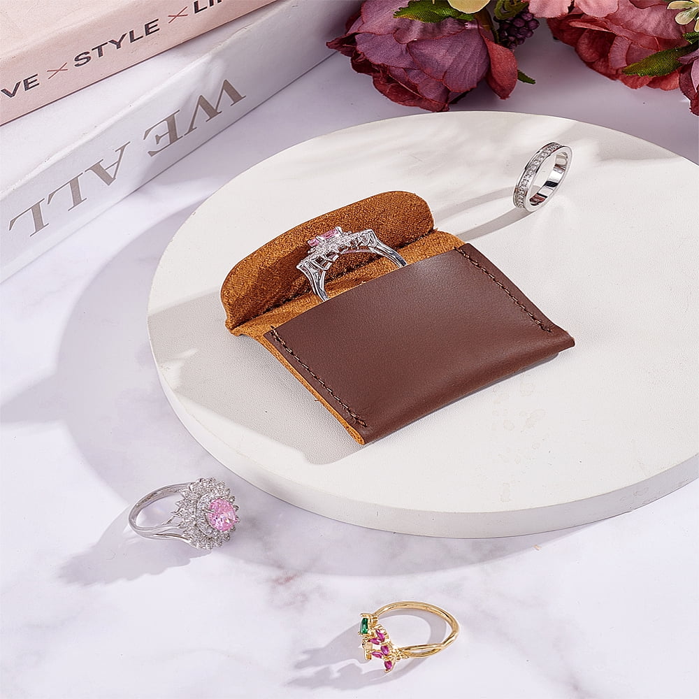 1set 1pc Rectangle PU Leather Ring Bags Jewelry Storage Pouches for ...