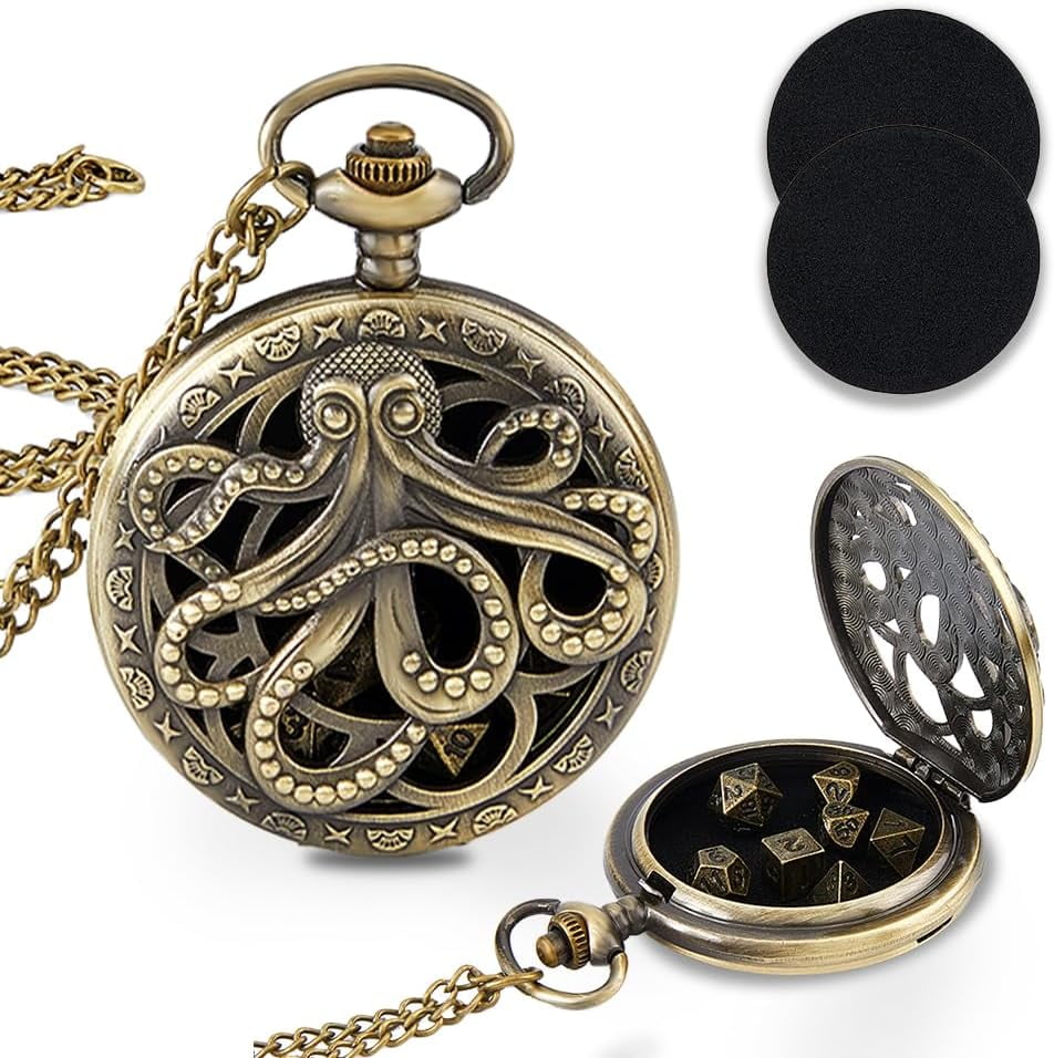 1set 1pc Zinc Alloy Hollow Octopus Flat Round Locket Necklaces with ...