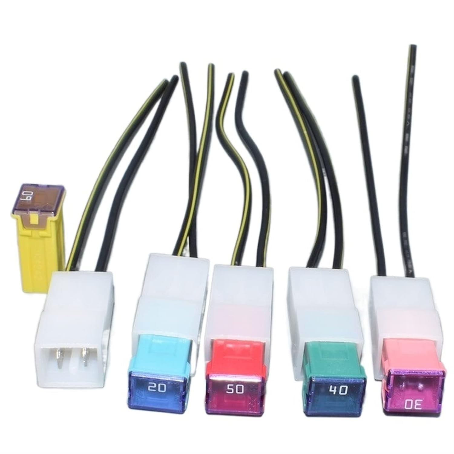 1set =1pcs Fuse +1pcs Fuse Box Mini Square Fuse 20A 25A 30A 40A 50A 60A ...