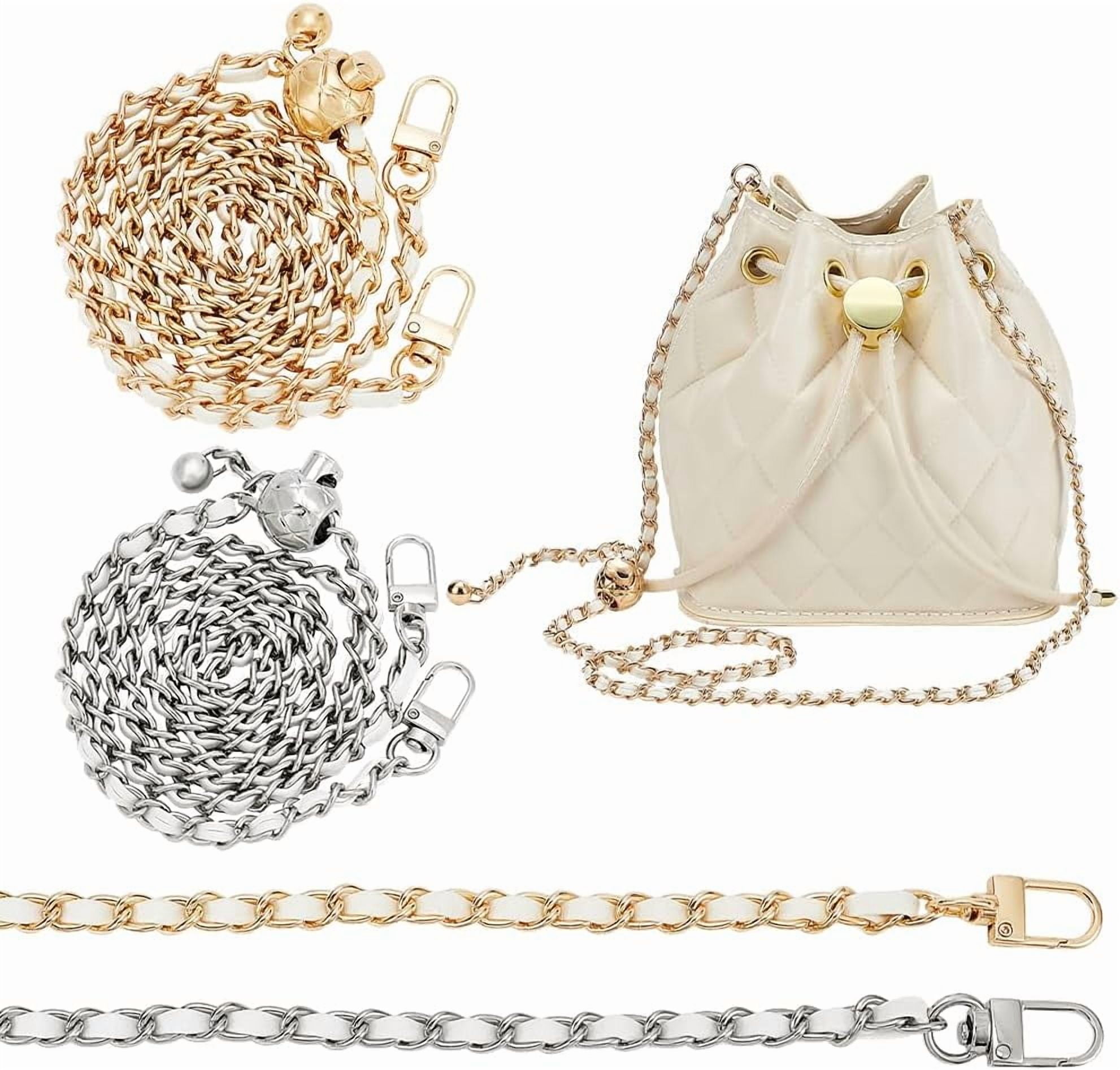 1set 2 Pcs Adjustable Purse Chain Straps 39.4"- 47.6" Gold and Silver ...