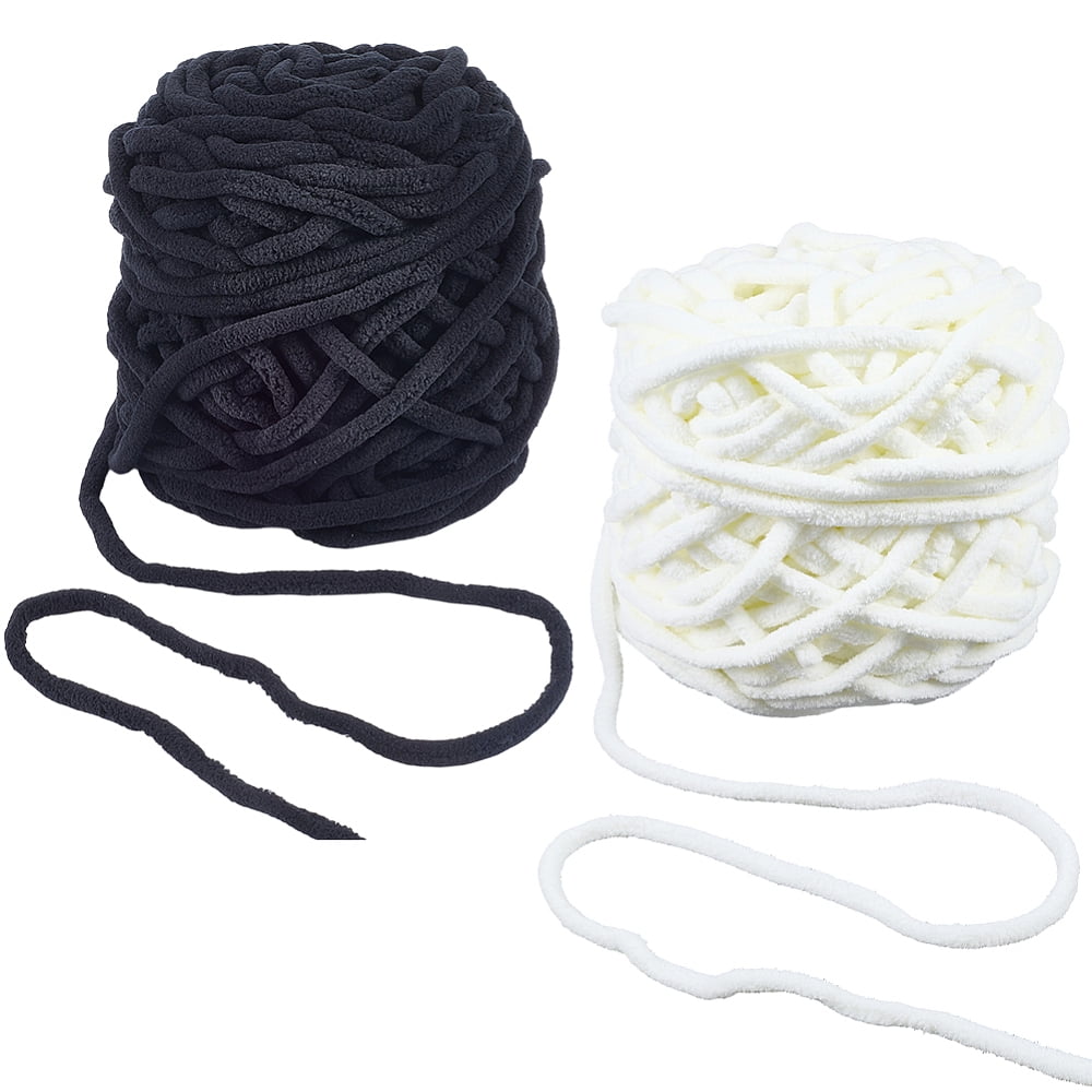 1set 2 Skeins 2 Colors Polyester Yarn For Hand Knitting Thick Thread ...