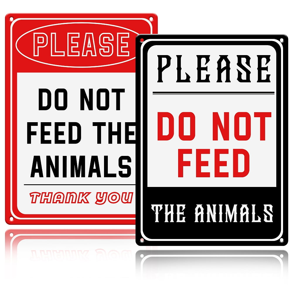 1set 2 pack Do Not Feed Animals Signs Caution Signs Aluminum Do Not ...