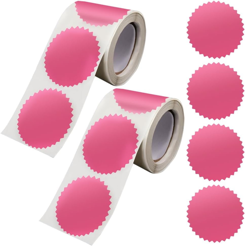 1set 2 rolls Paper Self-Adhesive Serrated Edge Awards Blank Stickers ...