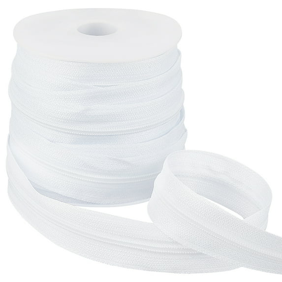 1set 20 Yards Nylon Close End Zippers Garment Accessories for Sewing Purse Bags Craft White ...