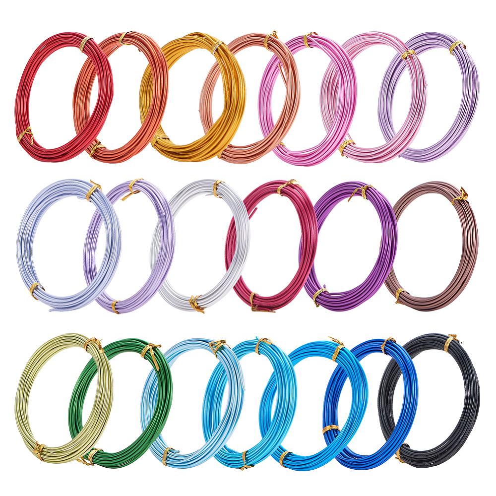 1set 20 colors Aluminum Craft Wire 5m(5.4 Yards)/Roll 12 Guage Flexible ...