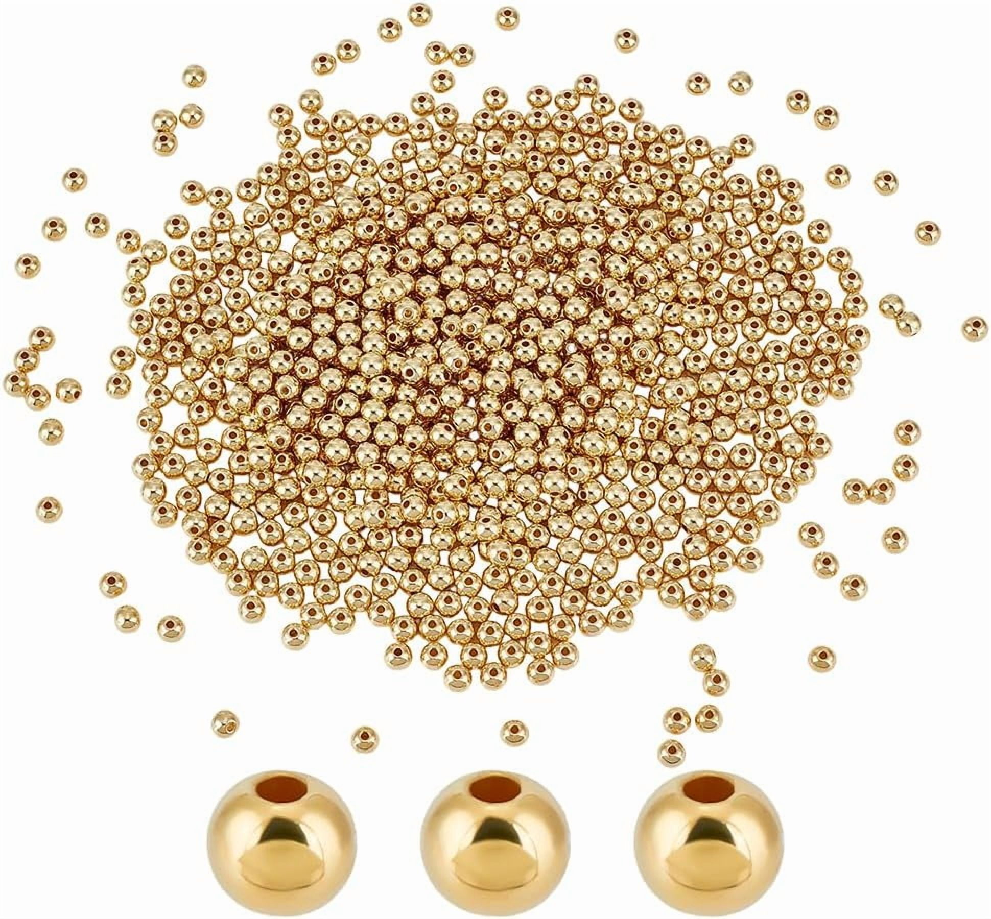 1set 2000Pcs CCB Plastic Beads Round Light Gold 5x4.5mm Hole: 1.5mm ...