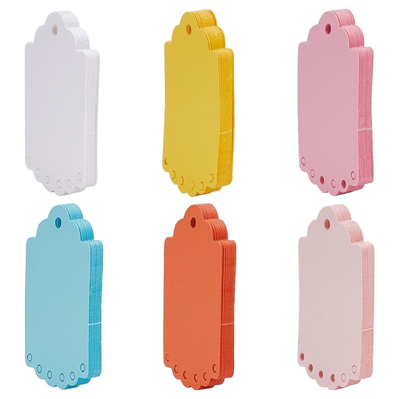 1set 240pcs 6 colors Blank Hollow Paper Gift Tags sets Wavy Edge ...