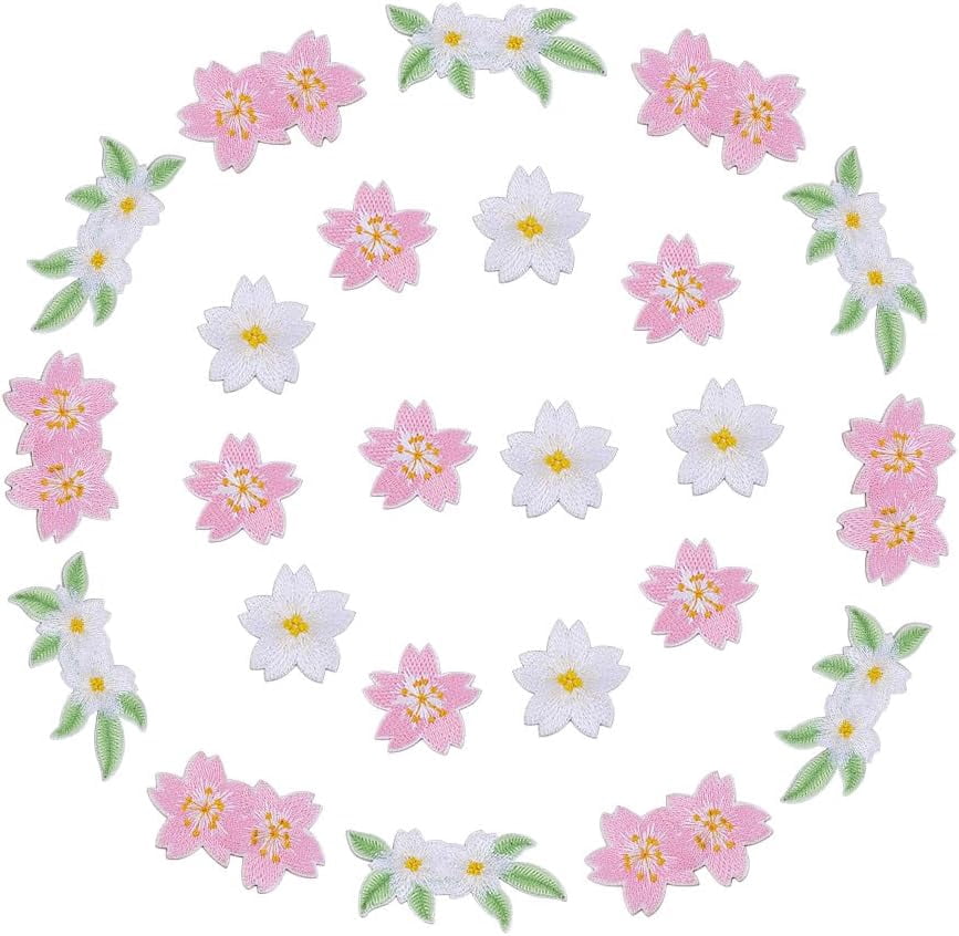 1set 24pcs 4 styles Self-adhesive Embroider Thread Iron on/Sew On ...