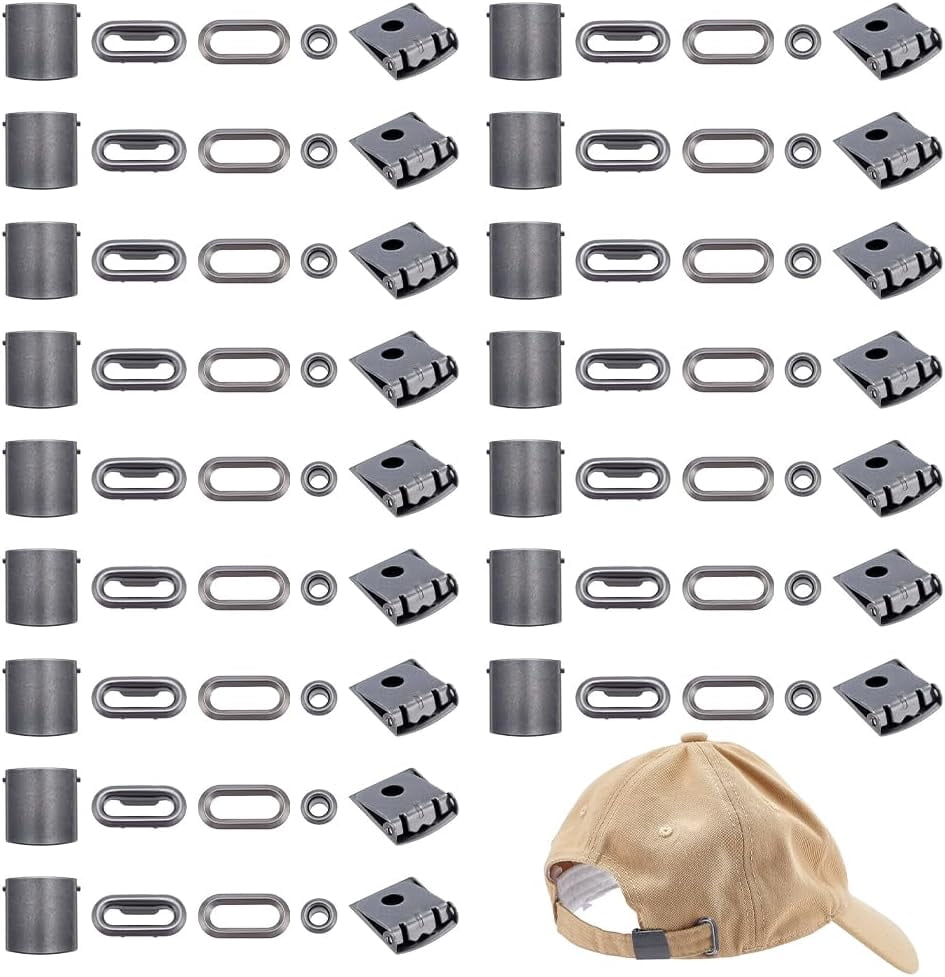 1set 24sets Brass Baseball Hat Cap Buckle Strap Clasp Clip Kit Hat Cap ...