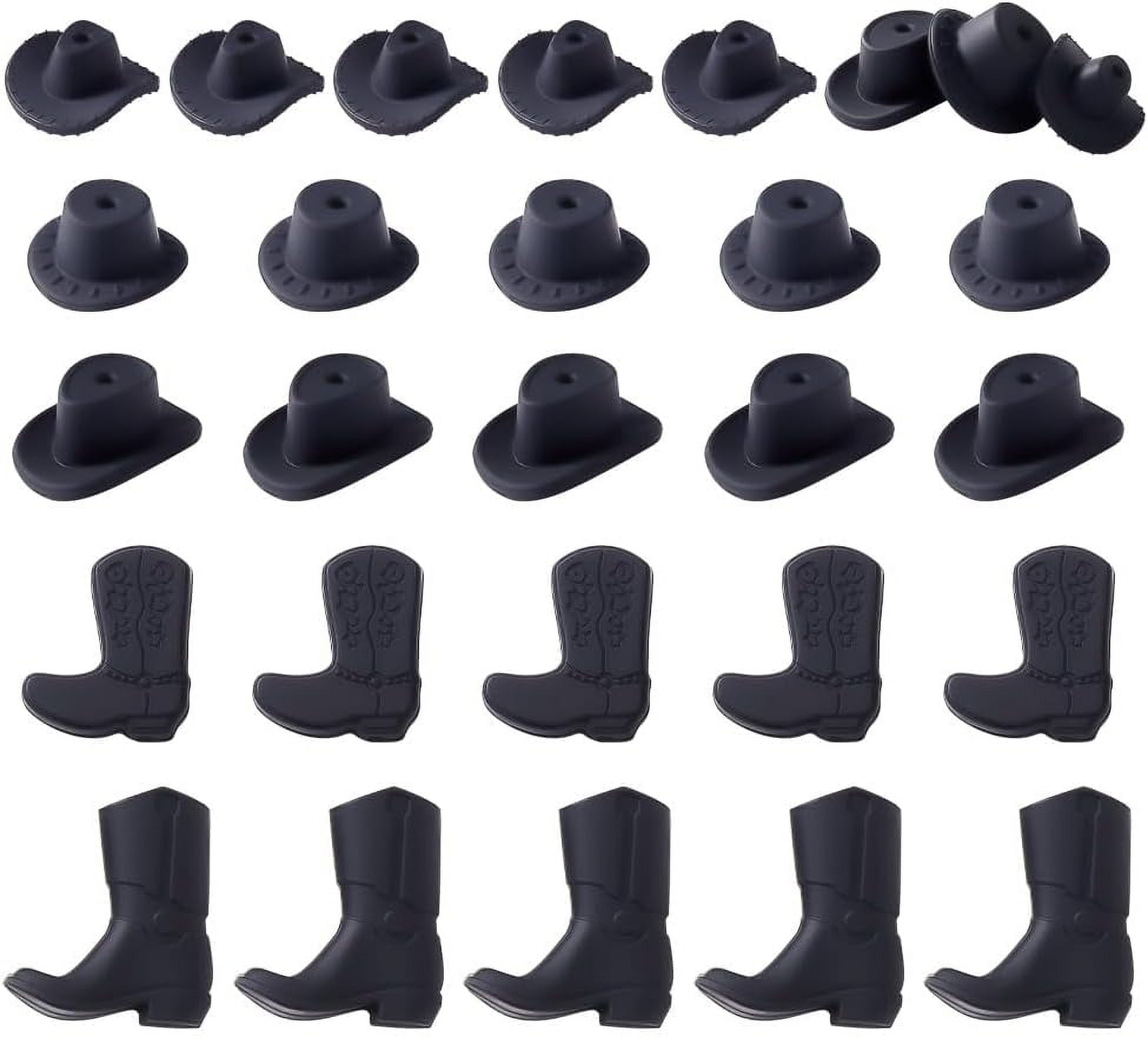 1set 26 Pcs Black Cowboy Hat & Shaped Silicone Beads for Jewellery ...