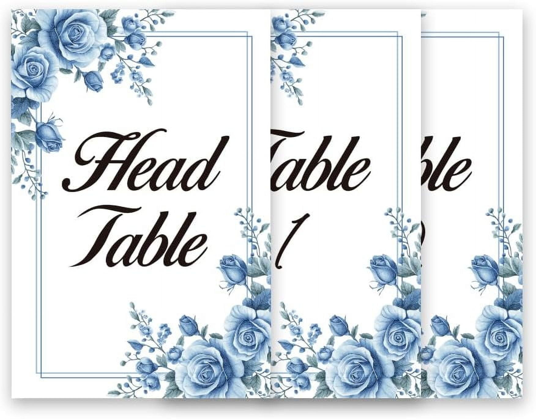 1set 26pcs Table Numbers 5.9x3.9 Inch Blue Flower Table Number Cards 1 ...