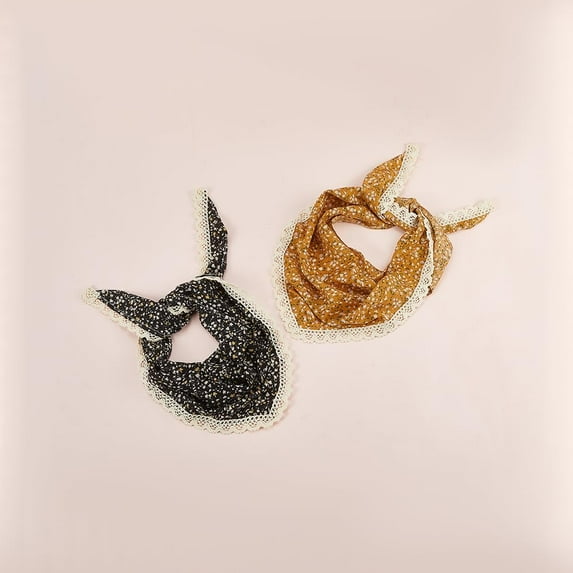 1set 2Pcs 2 Colors Floral Hair Bandanas Tie-back Head Kerchief for ...