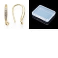 1set 2Pcs Brass Micro Pave Clear Cubic Zirconia Earring Hooks Ear Wire ...