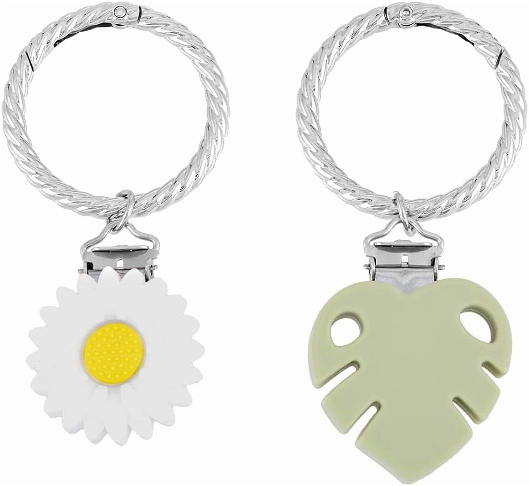 1set 2Pcs Hat Clip Holder Daisy Monstera Metal Hat Clip Alloy Silicone ...