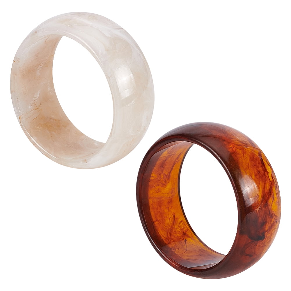 1set 2pcs 2 color Acrylic Bangles for Women Ring Mixed color Inner Diameter: 2-5/8 inch(6.75cm ...