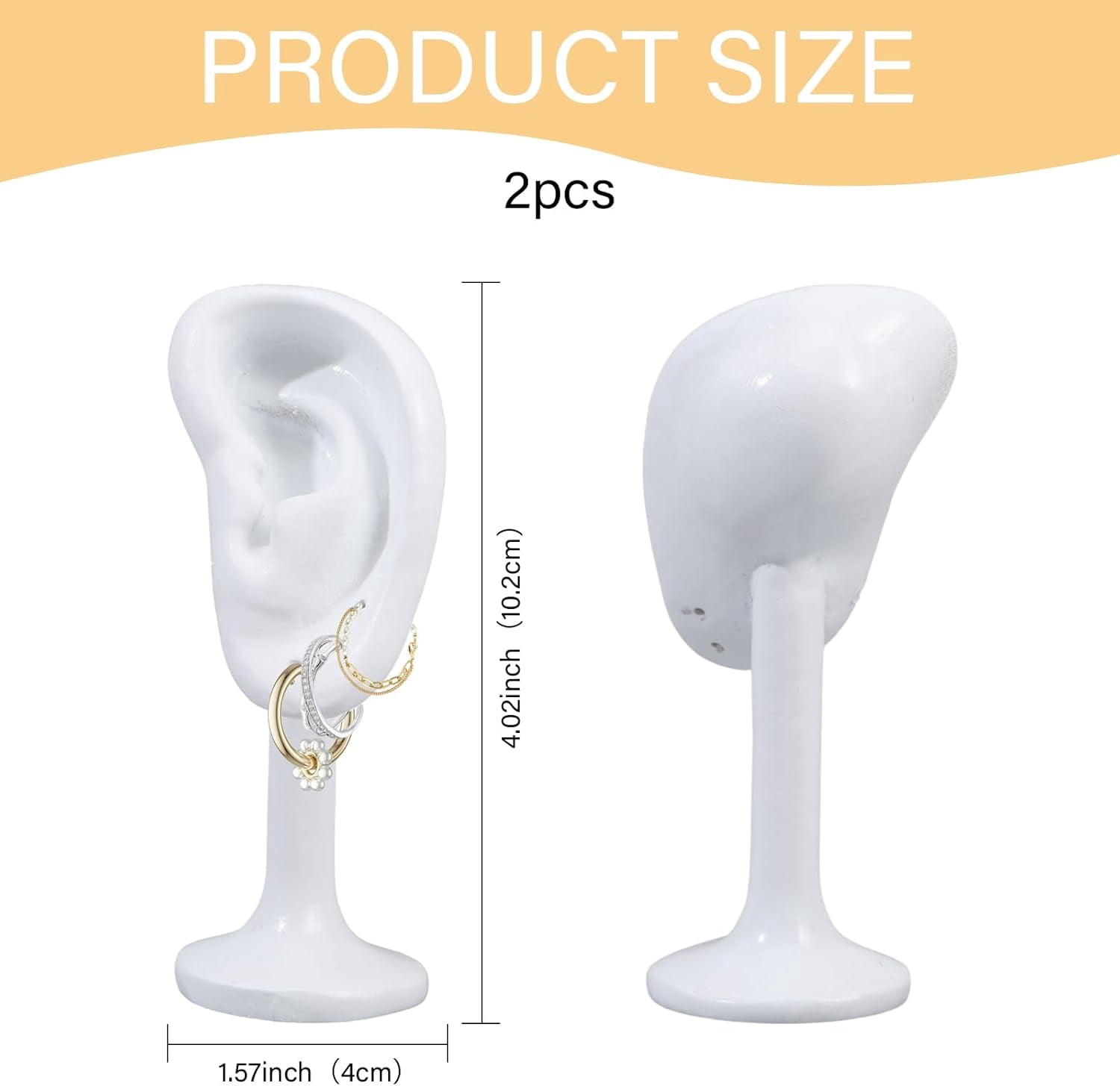 1set 2pcs Resin Imitation Ear Jewelry Display Stands Earrings Storage ...