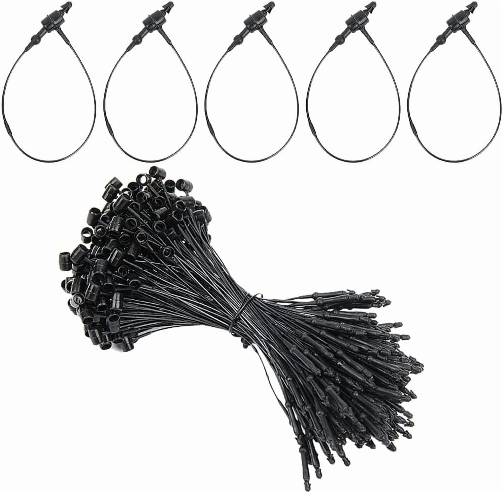 1set 3.27 Inch 2000Pcs Black Plastic Fastener Hang Price Tag Ring Loops ...