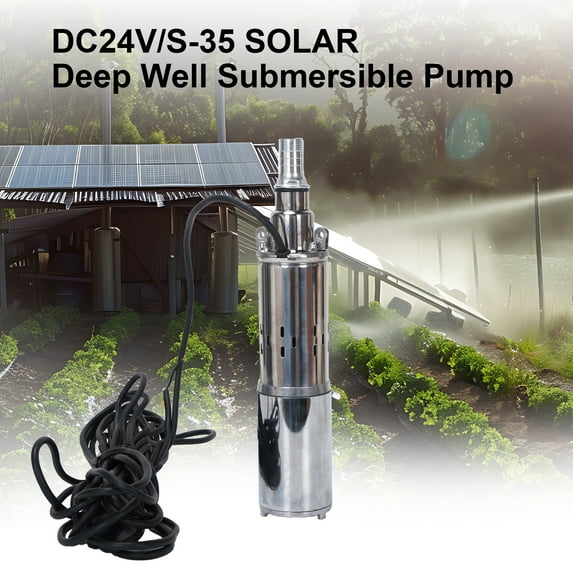 1set 3" Solar Powered Water Pump DC Deep Well 24V 250W Bore Hole ...