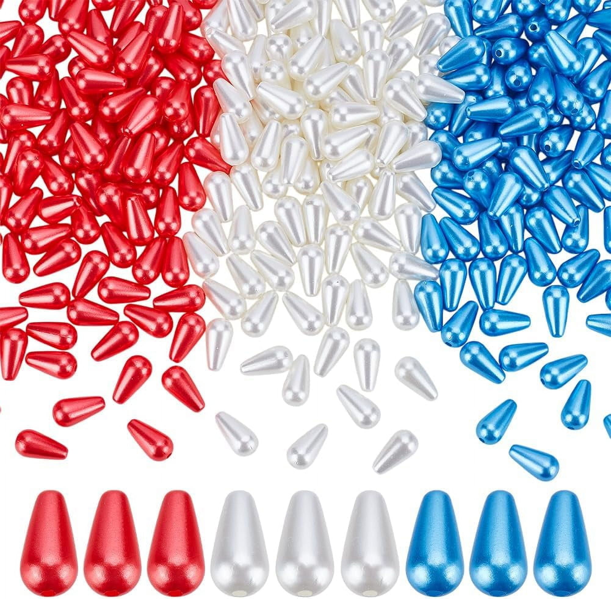 1set 300pcs 3 colors ABS Plastic Beads Teardrop Mixed color 15x8mm Hole ...