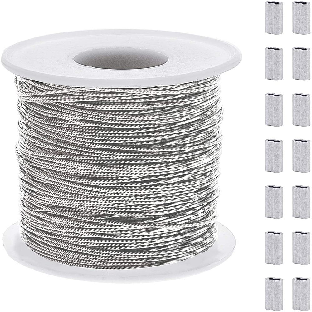 1set 304 Stainless Steel Wire Cable 393 Ft Length 1/32 Wire Rope with ...