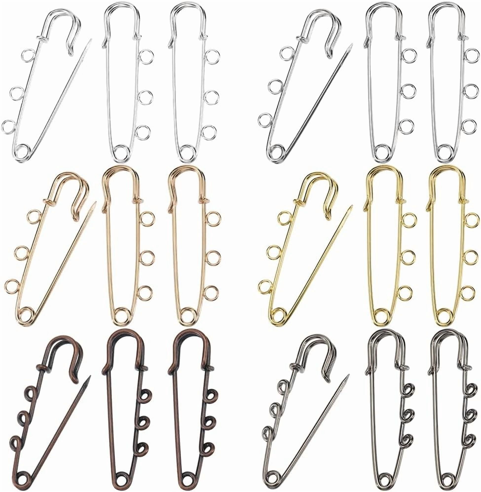 1set 30pcs 6 colors Iron Brooch Findings 3-Holes Kilt Pins for Lapel ...