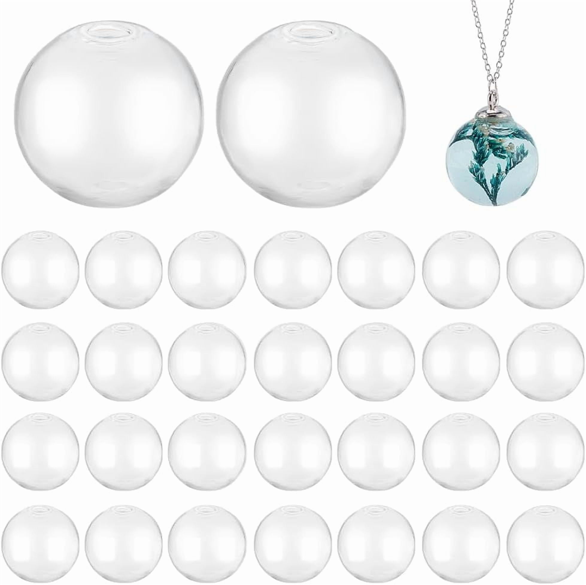 1set 30pcs Mini Glass Globes 1inch Small Glass Ball Bottles Orbs Balls ...