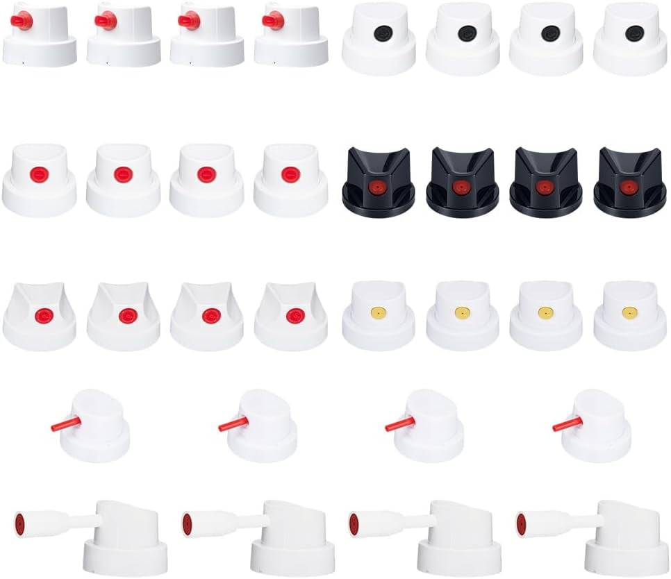 1set 32pcs 8 styles PP Replacement Aerosol Spray Can Cap Spray Paint ...