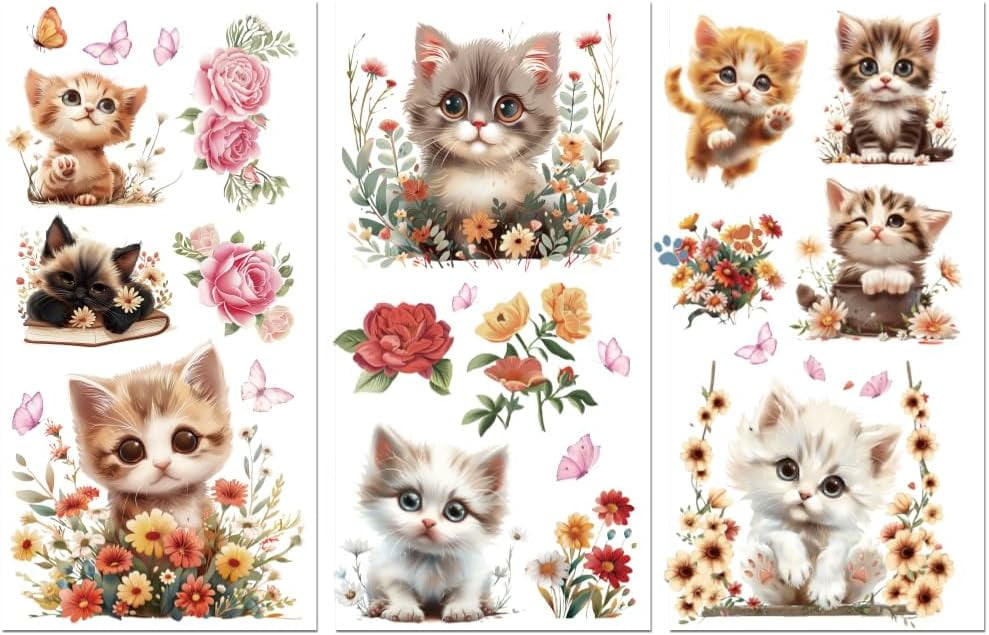 1set 3Sheets 3 styles PVC Waterproof tive Stickers Self Adhesive Decals ...