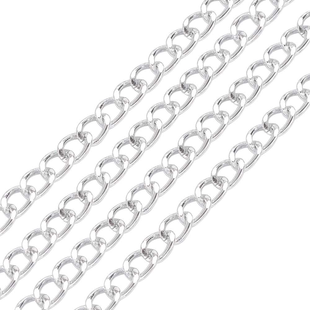 1set 3m Aluminium Twisted Curb Chains Cut Chains Unwelded Faceted ...