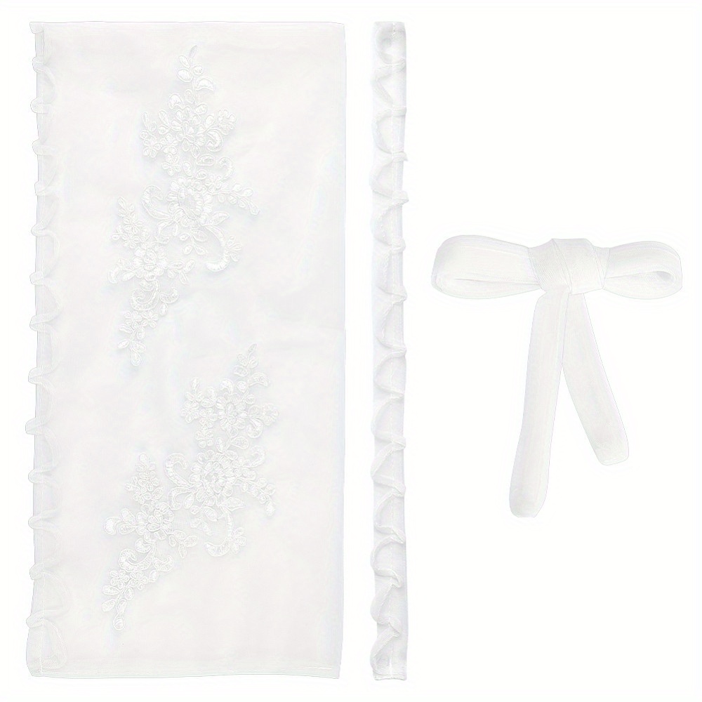 1set 3pcs Flower Pattern Mesh Bridal Dress Zipper Replacement ...