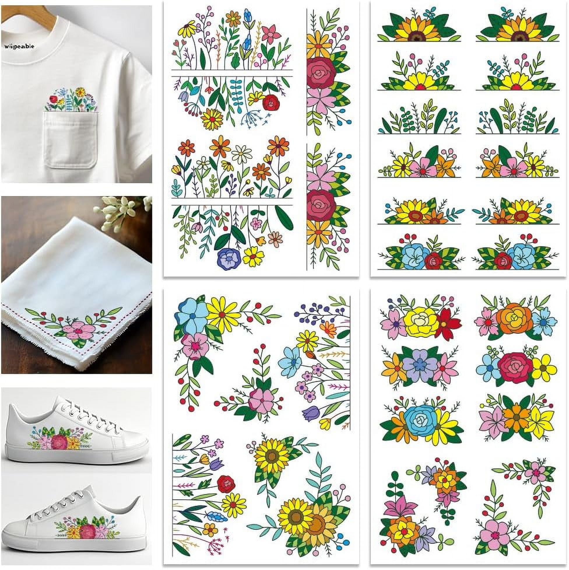 1set 4 Sheets Flower Lace Corner Colorful Water Soluble Hand Sewing ...