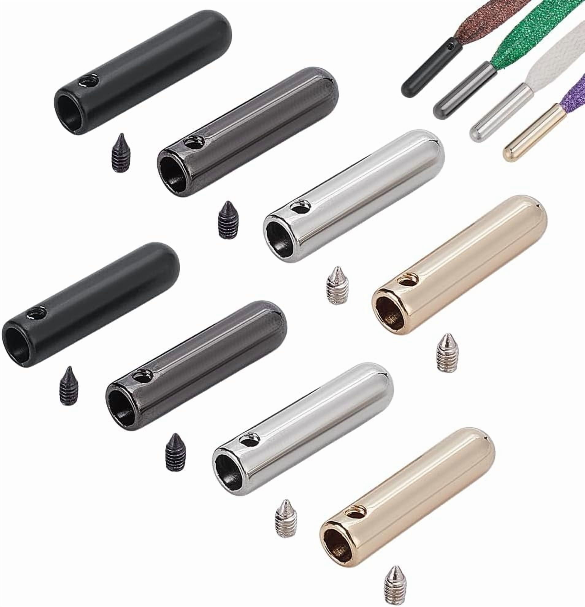 1set 4 colors Alloy Drawstring Cord End Cap with Iron Screw Mixed color ...