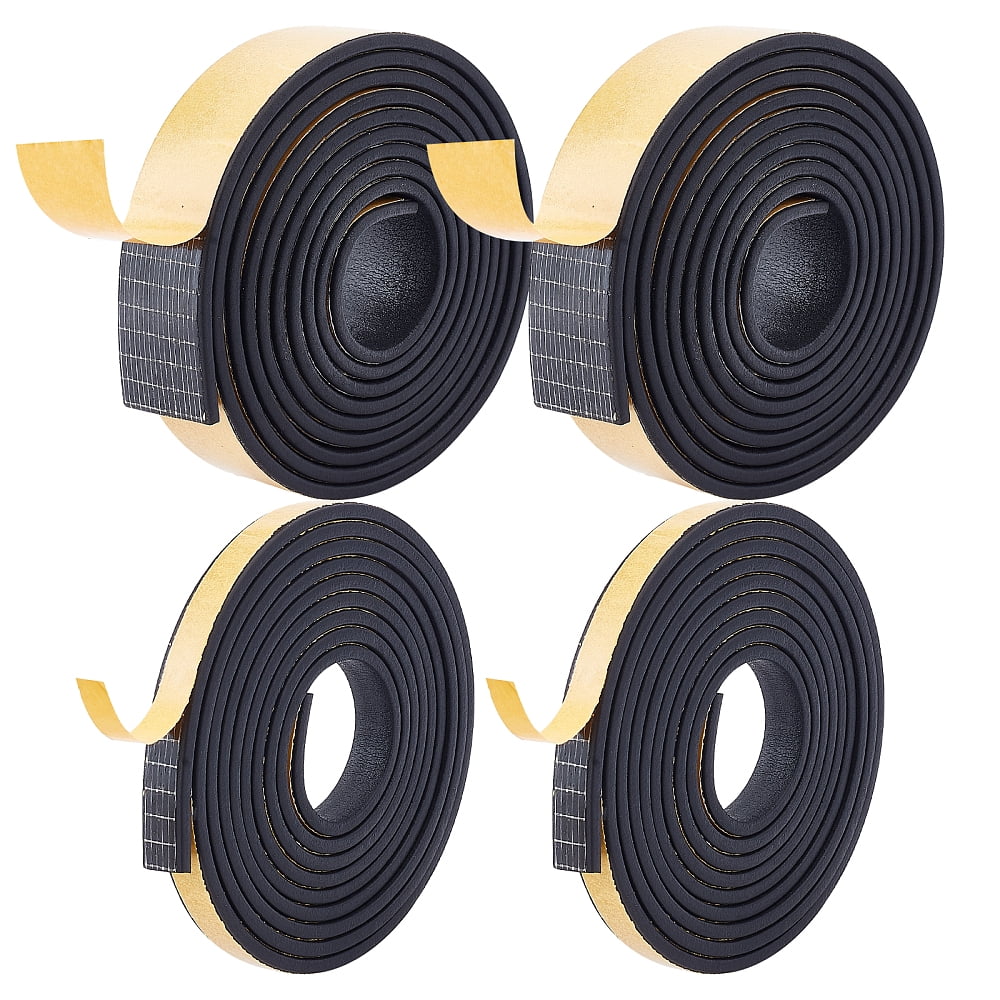1set 4 rolls 2 styles EPDM Rubber Self-adhesive Foam Seal Pressure ...