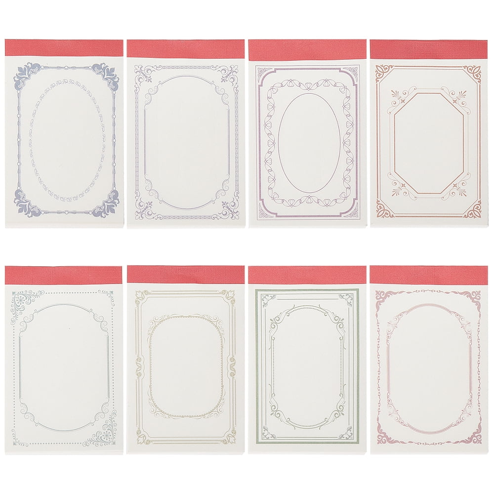 1set 400pcs 8 style Vintage Decorative Paper Floral Pattern Memo Paper ...