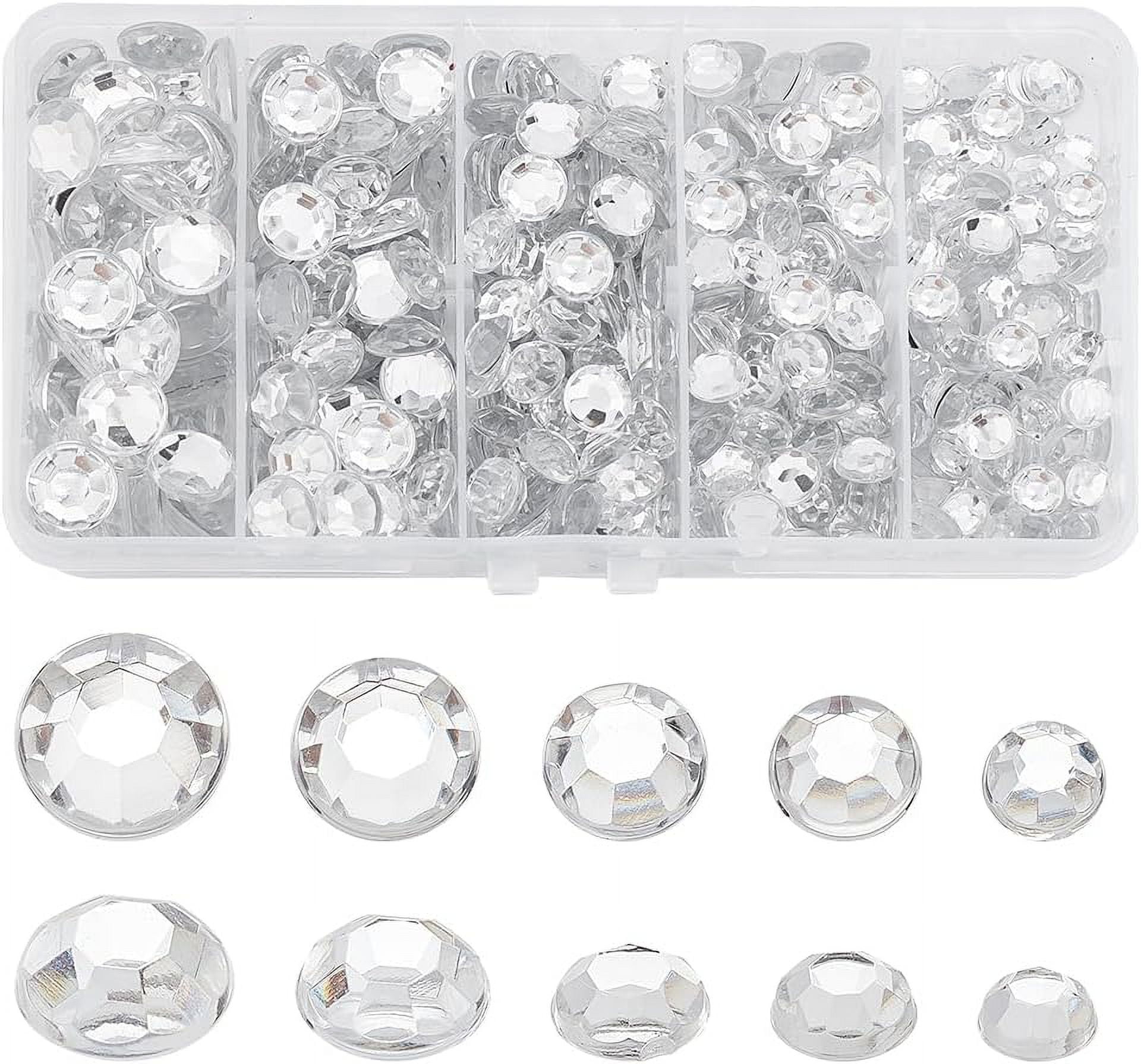 1set 430pcs 5 Sizes Flat Back Crystal Rhinestones Round Gems ...