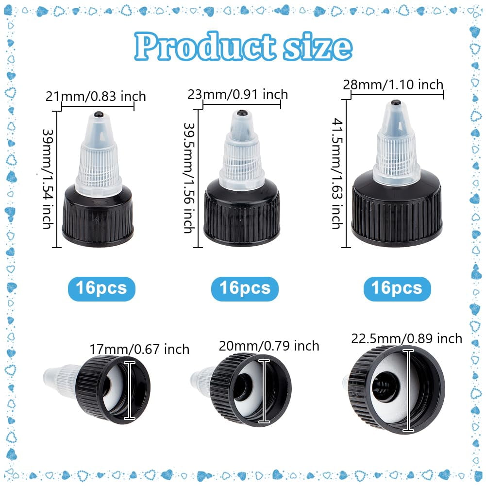 1set 48pcs 21/23/28mm Squeeze Bottle Cap for 17/20/22.5mm Bottle ...