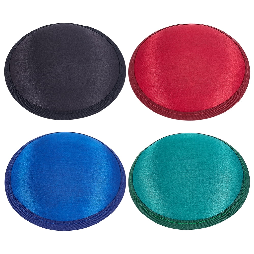 1set 4pcs 4 colors Satin Fabric with Polyester Flat Round Fascinator ...