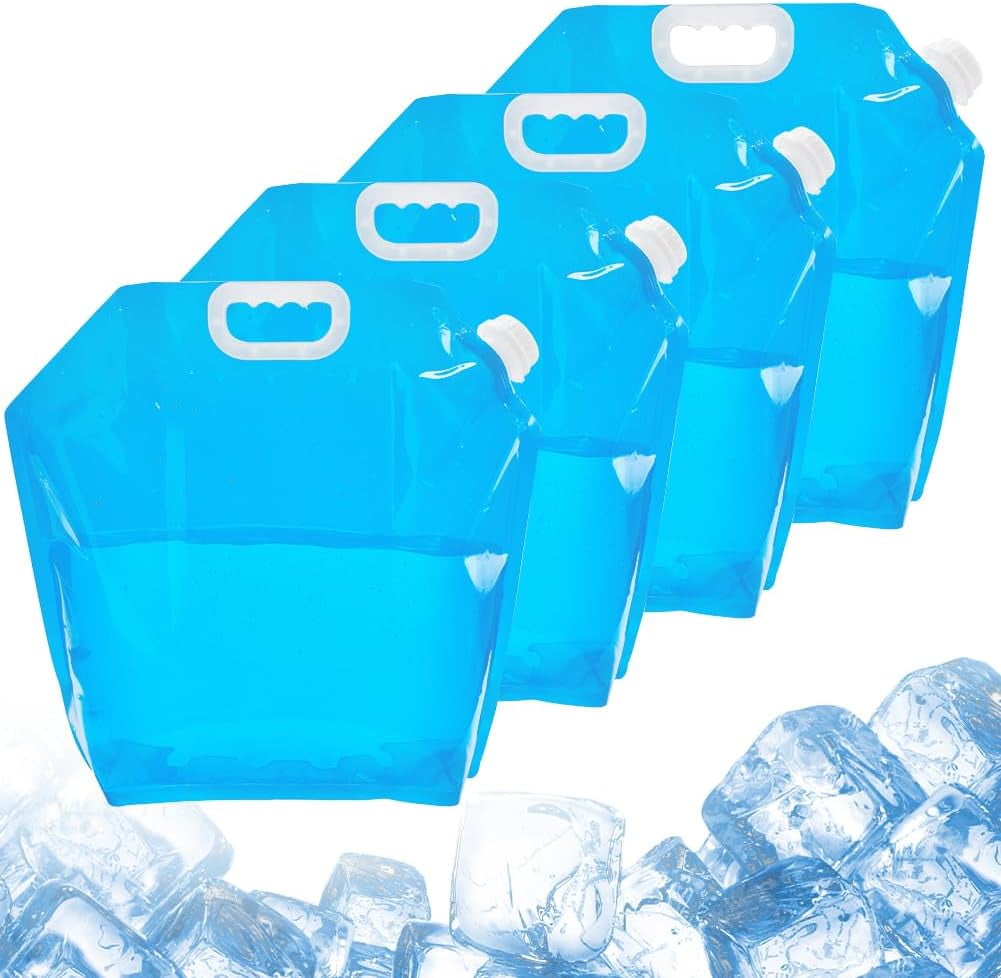 1set 4pcs Plastic Outdoor Water bag Portable Folding Drinking Water ...