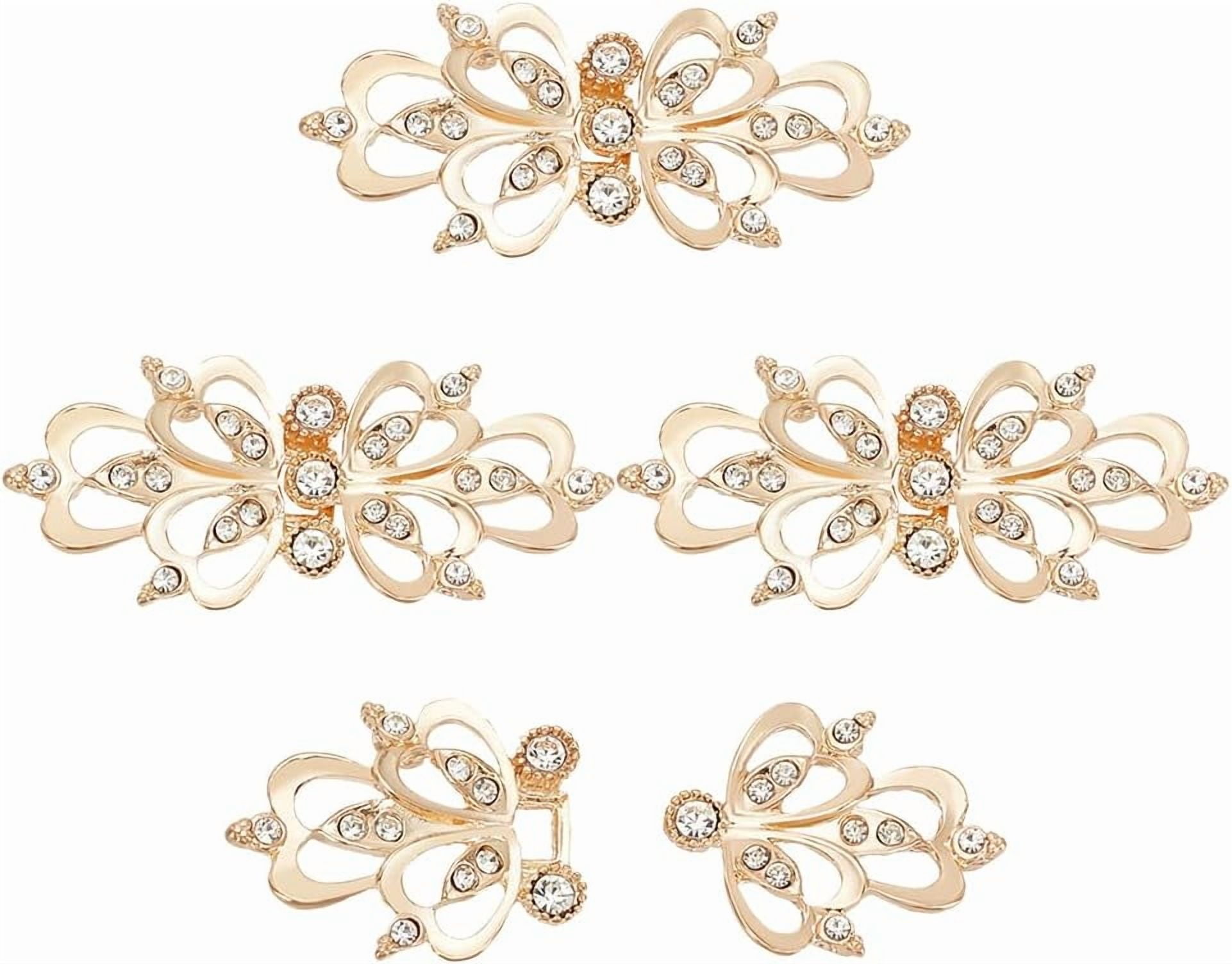 1set 4pcs Zinc Alloy Rhinestone Snap Lock Clasps Closure Sewing ...