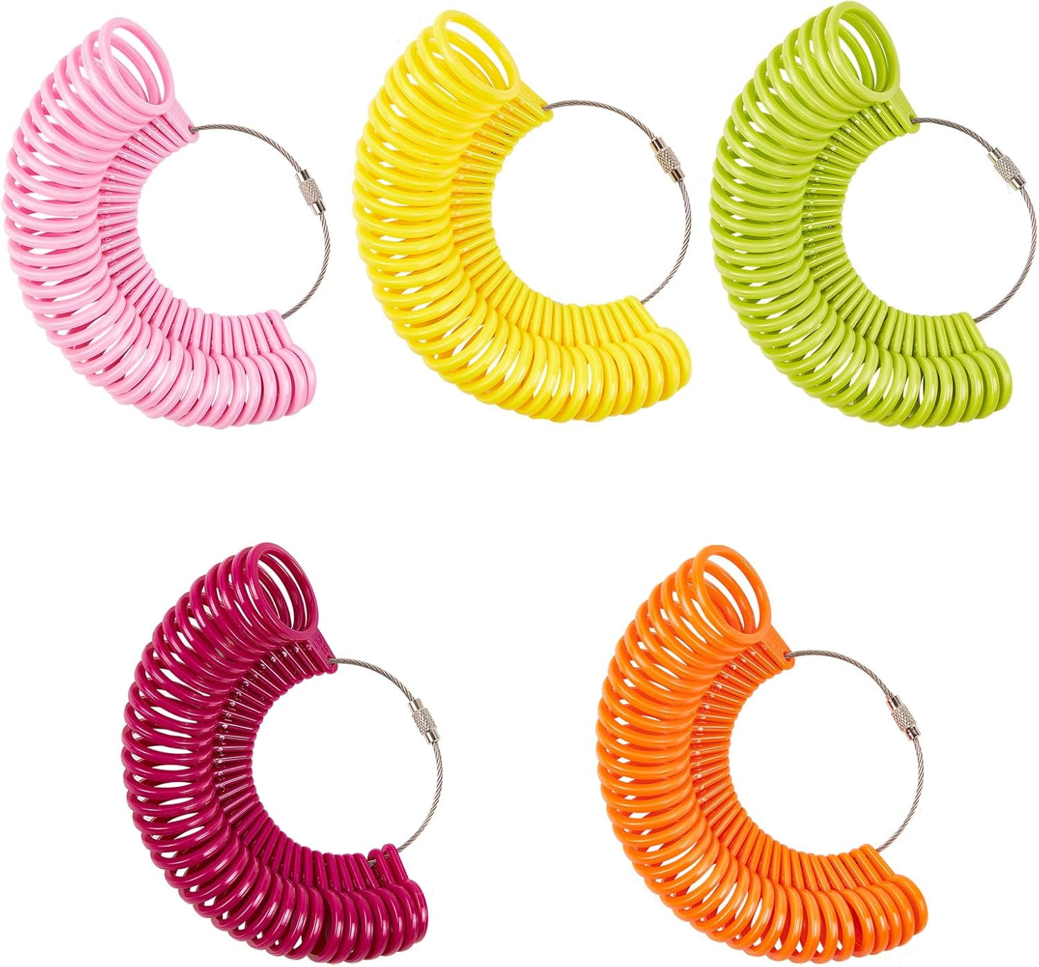 1set 5 pcs Ring Sizer set Finger Measuring Plastic Ring Sizers ...