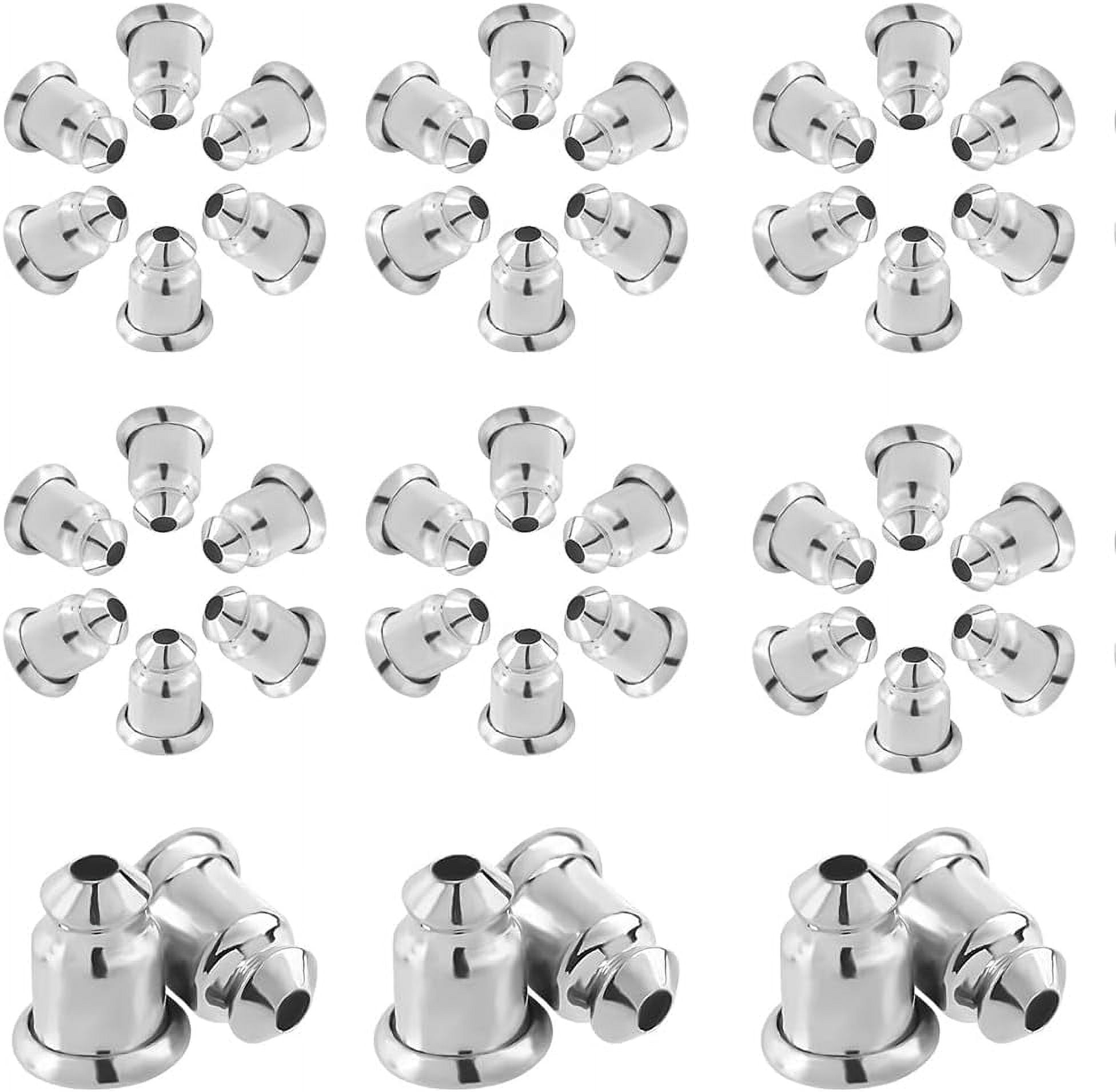 1set 50 Pairs Earring Backs for Studs Locking Replacements Platinum ...