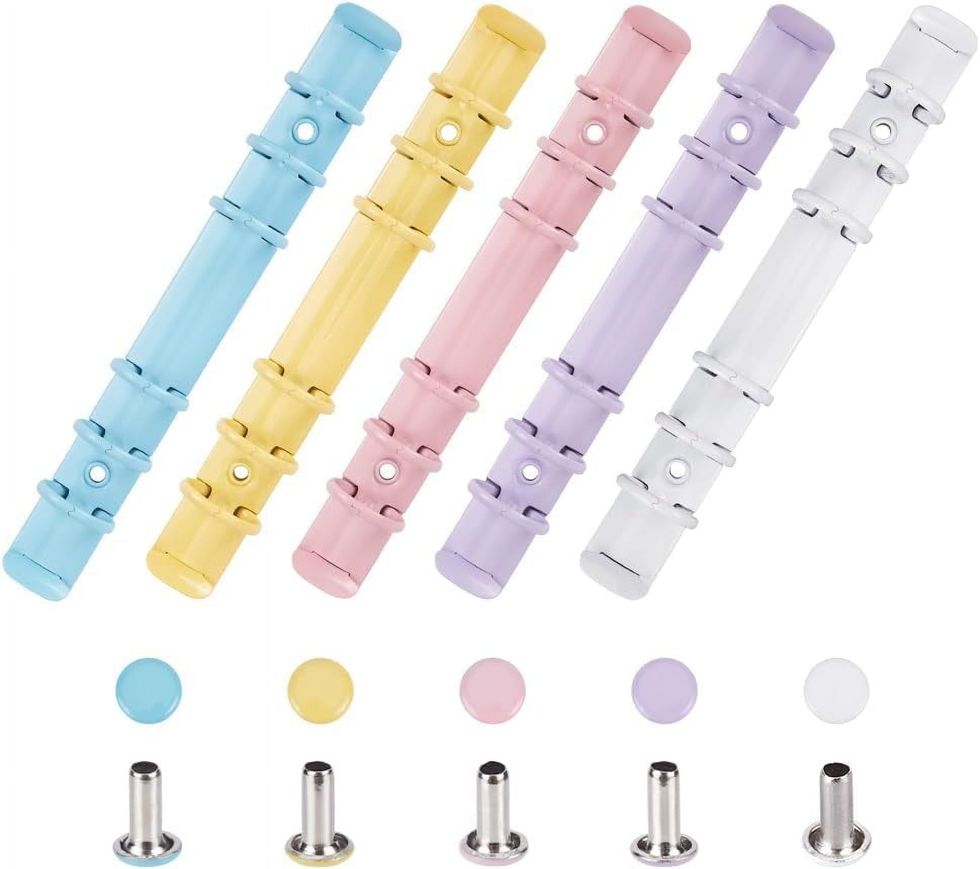 1set 5Pcs Six Ring Binder Clip Colorful Metal Iron O-Type Mechanism ...