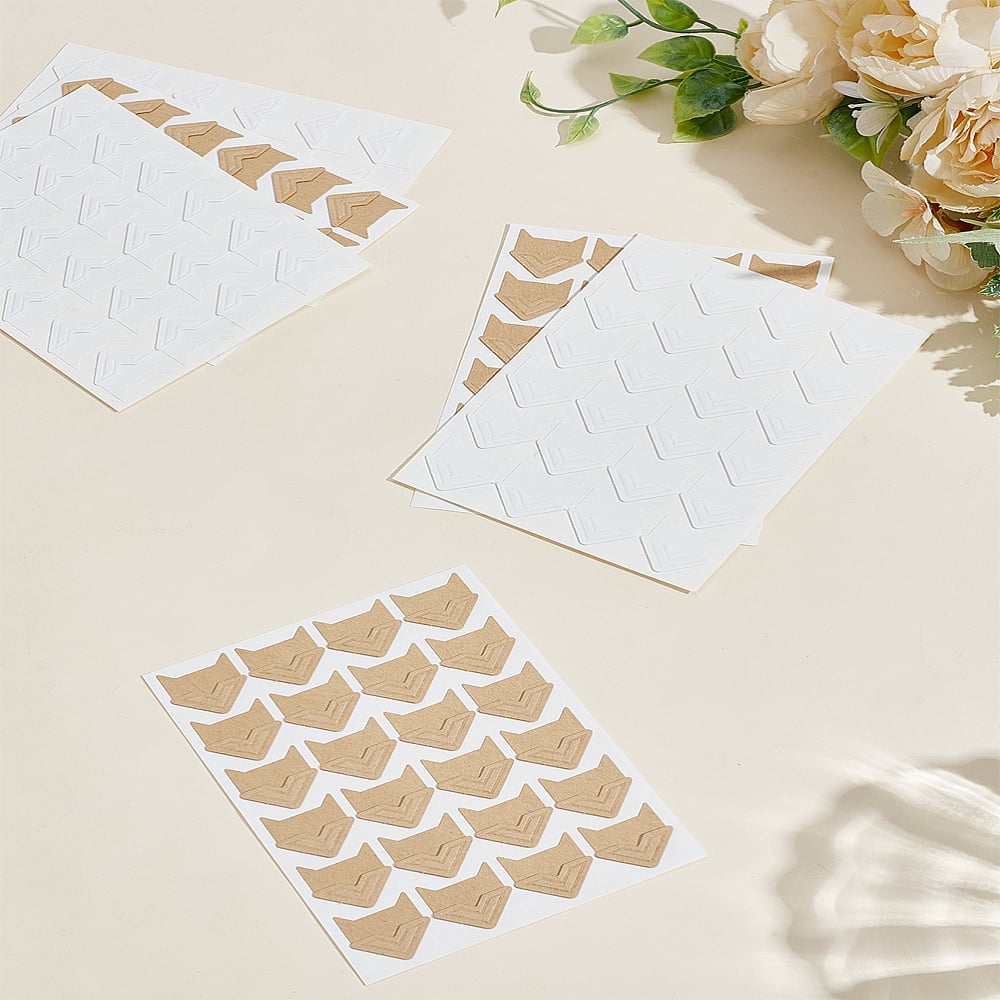 1set 6 Sheets 2 colors Scrapbooking Albums Photo Corner Sticker Mixed ...